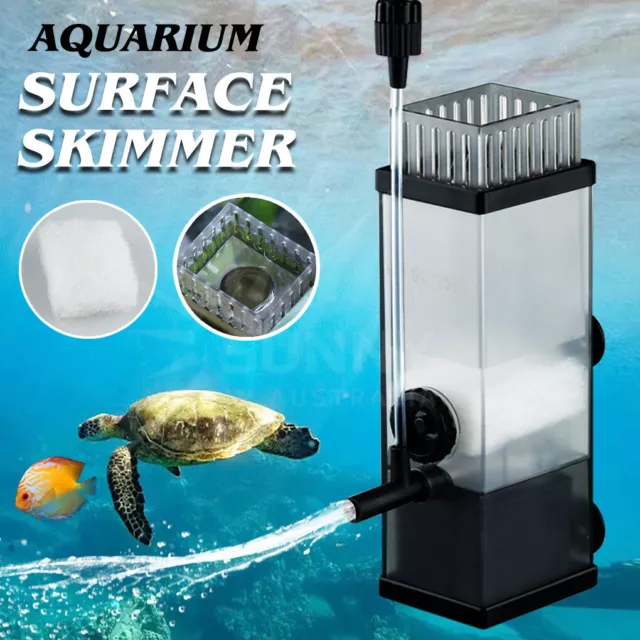 AQUARIUM FILTER SURFACE Skimmer Fish Tank Pump Oil Film Processor ...