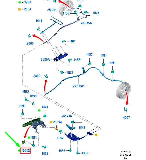 FORD RANGER T96 MK1 Parking Brake Warning Lamp Switch RHD 1741961 NEW ...