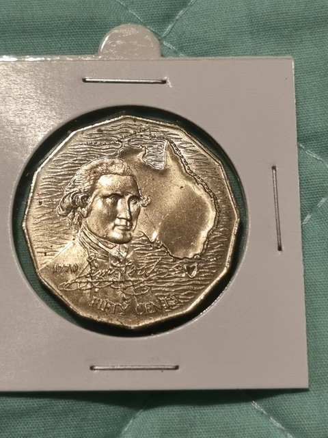 50 CENT COIN 1970 Captain James Cook Bicentenary 50c Lightly Circulated ...
