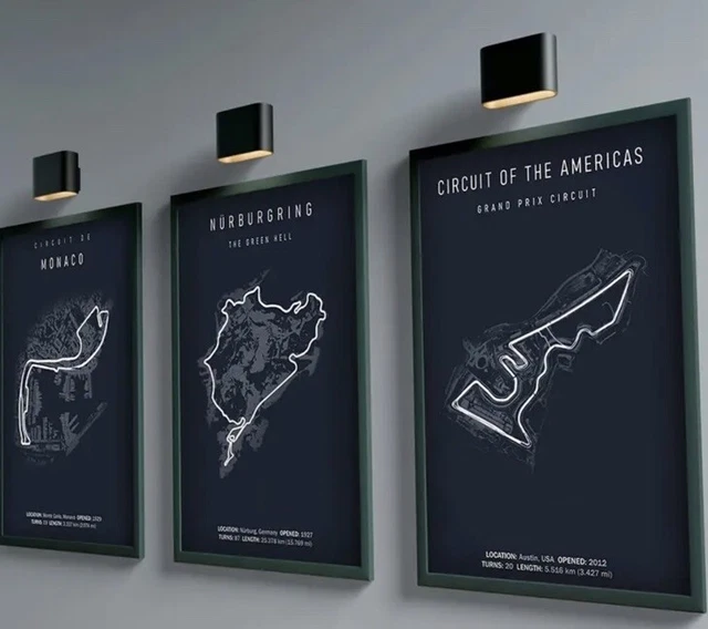 MONACO: FORMULA ONE F1 Grand Prix Race Track Circuit Map Print Poster ...