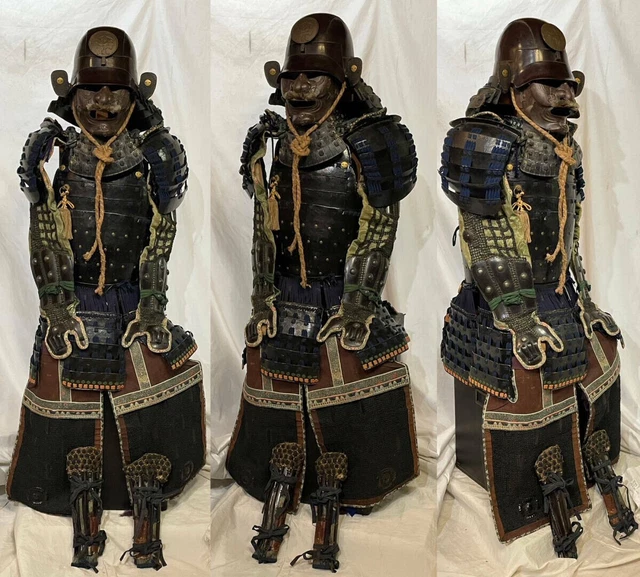 JAPANESE IRON SAMURAI Armor Yoroi Genuine antique from Edo period with ...