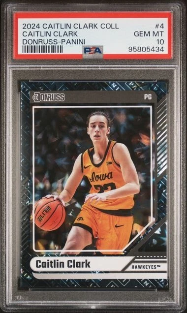 2024 PANINI CAITLIN Clark Collection Donruss #4 Black Foil parallel PSA ...