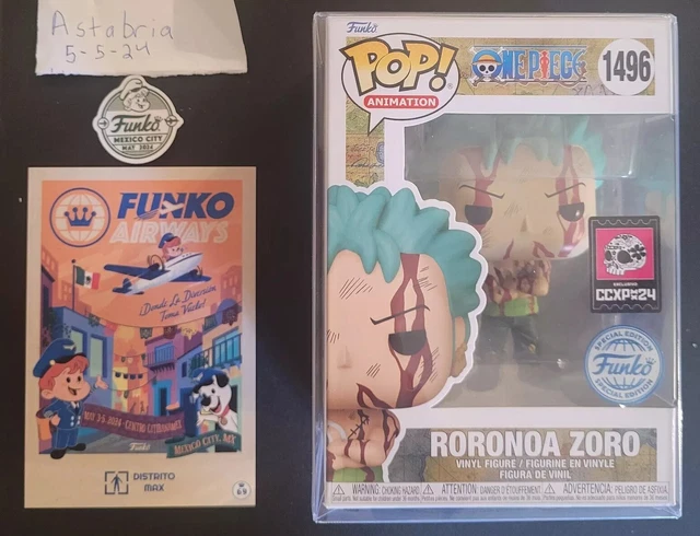 RORONOA ZORO CCXP 2024 Mexico One Piece Funko Pop Booth Con Sticker ...