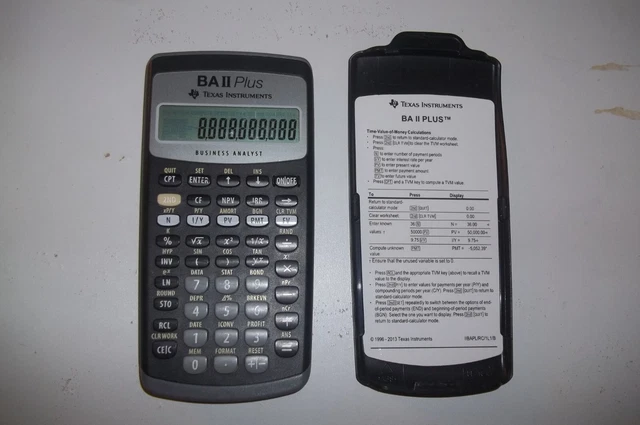 TEXAS INSTRUMENTS BA II Plus Business Analyst Calculator with Cover $17 ...