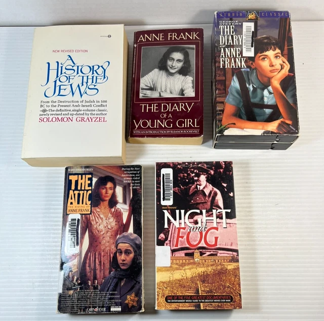 DIARY OF ANNE Frank & Holocaust Bundle of Books and VHS Tapes 5 items ...