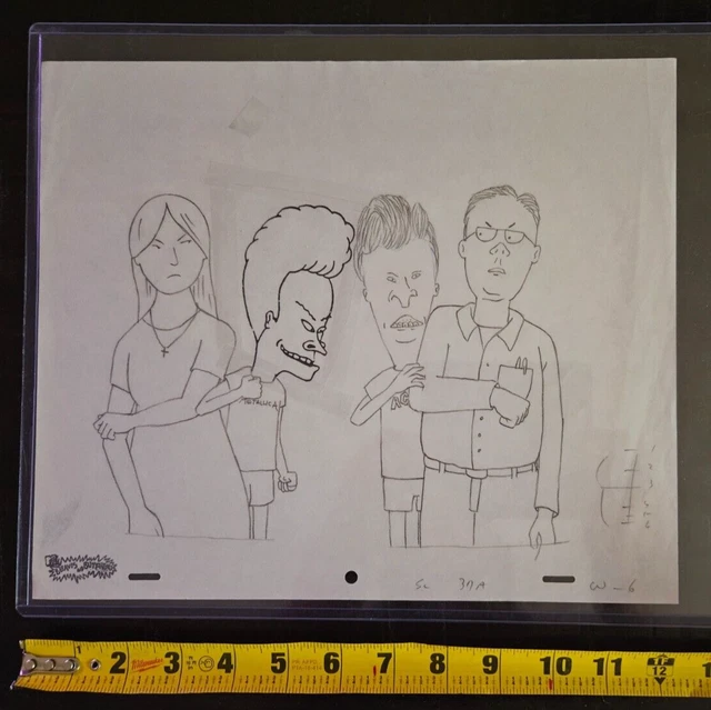 RARE BEAVIS AND BUTTHEAD 1994 Mtv STUDIOS ANIMATION PRODUCTION DRAWING ...