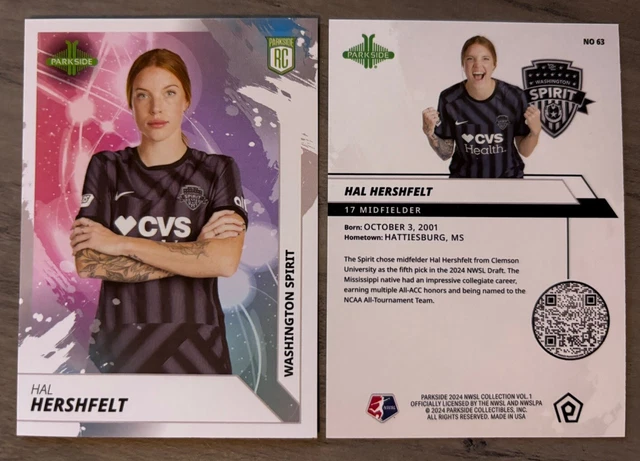 HAL HERSHFELT - 2024 Parkside NWSL Volume 1 recrue #63 SPIRIT EUR 0,91 ...