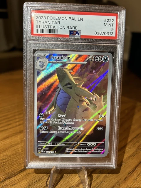 2023 POKÉMON TYRANITAR #222 Illustration Rare PAL EN Paldea Evolved PSA ...
