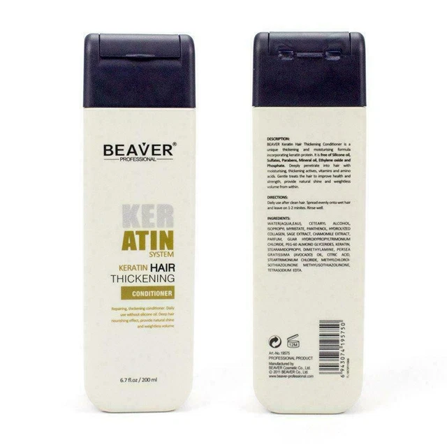 BEAVER KÉRATINE APRÈS-SHAMPOING Sel sans Paraben Hair Épaississant ...