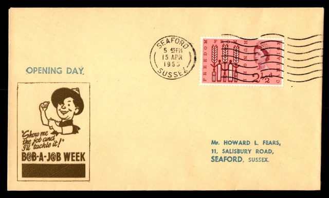 MAYFAIRSTAMPS GREAT BRITAIN 1965 Boy Scout Bob-a-Job Week Cover aaf ...