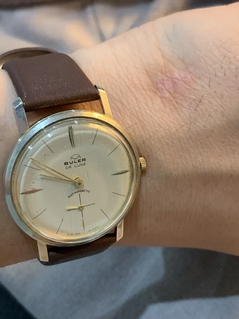 BULER DE LUXE Swiss Made Antimagnetic Mechanical BAUHAUS Design Watch ...