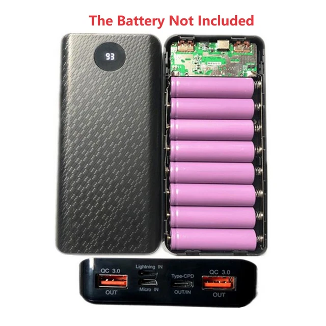 DIY PD POWER Bank Case 18650 Battery Fast Charger Welding-Free Without ...