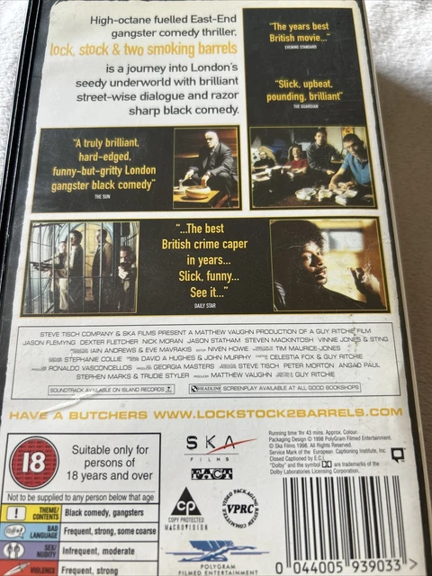 LOCK STOCK & Two Smoking Barrels VHS Video Cassette - Vinnie Jones ...