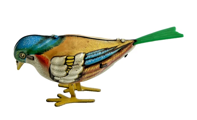 VINTAGE MECHANICAL WIND-UP Tin Toy Pecking Bird KOHLER Germany No Key ...