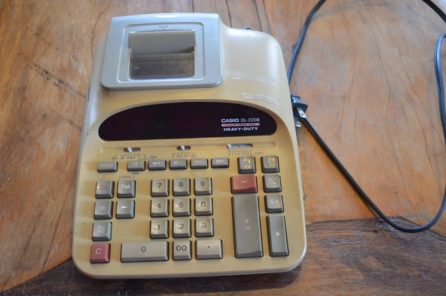 CASIO ADDING MACHINE Calculator,DL-220B,Works,Needs Paper,Missing Paper ...