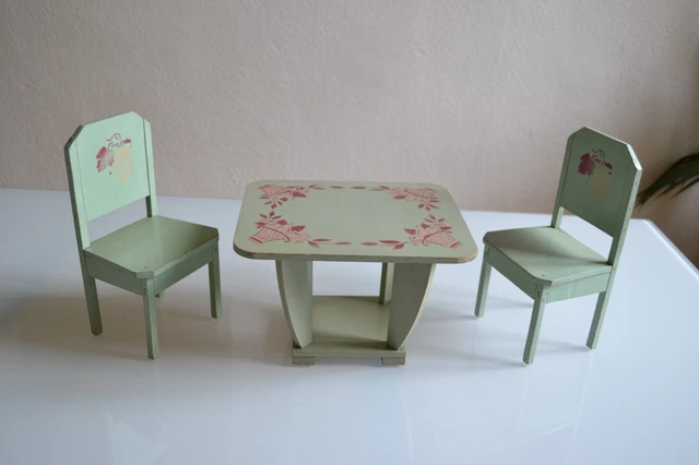 TABLE ET CHAISES mobilier ancien meuble maison de poupée jouet ancien EUR 19,90 - PicClick FR