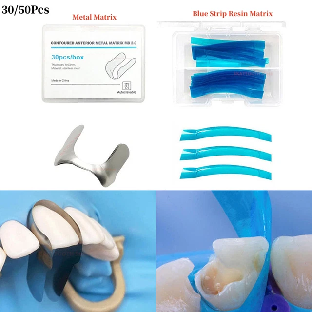 DENTAL ANTERIOR TWIN Matrices Cervical Matrix Blue Strip M8 Restoration ...