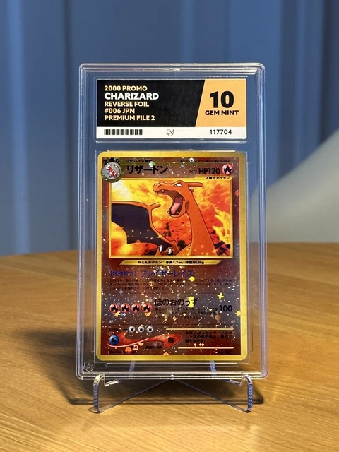 GEM 10 ACE Pokémon Charizard Reverse Holo - Japanese Neo Premium File 2 #006 EUR 230,00 ...