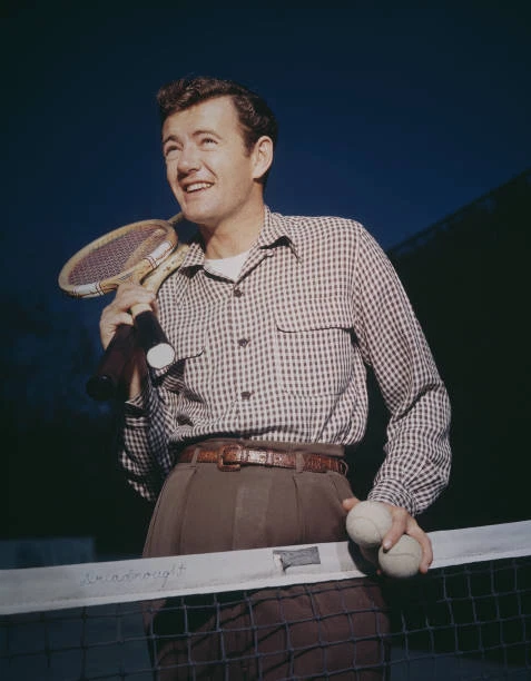 AMERICAN ACTOR ROBERT Walker Playing Tennis Circa 1955 Old Photo $8.50 ...