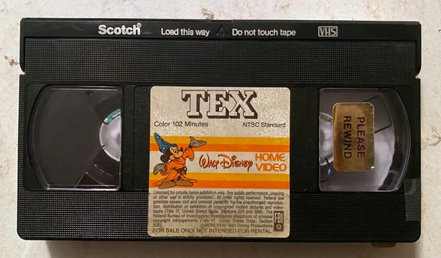 TEX (VHS) WALT Disney Home Video White Clamshell - Matt Dillon $17.23 ...