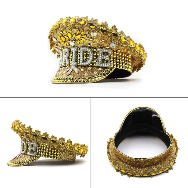 STEAMPUNK FLAT TOP Cap Women Men Dance Hat Bachelorette Party Rivet ...