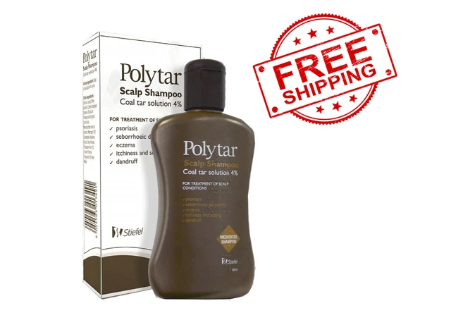 POLYTAR SCALP SHAMPOO Coal Tar Solution 4% 150ml Brand New GENUINE Free ...