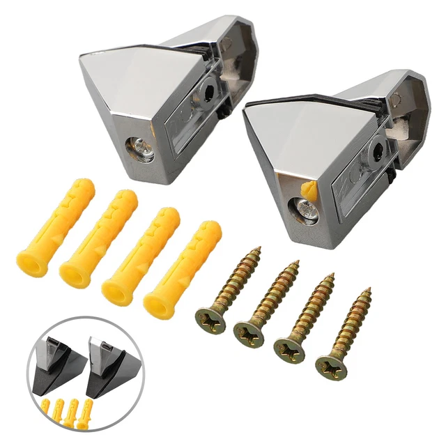 2 X ZINC Alloy Adjustable Shelf Clamp/Glass Shelf Support Plate Holder ...