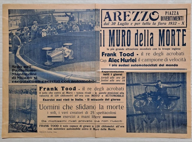 LUNA PARK MURO della morte Frank Tood giostra Parco Divertimenti 1932 ...