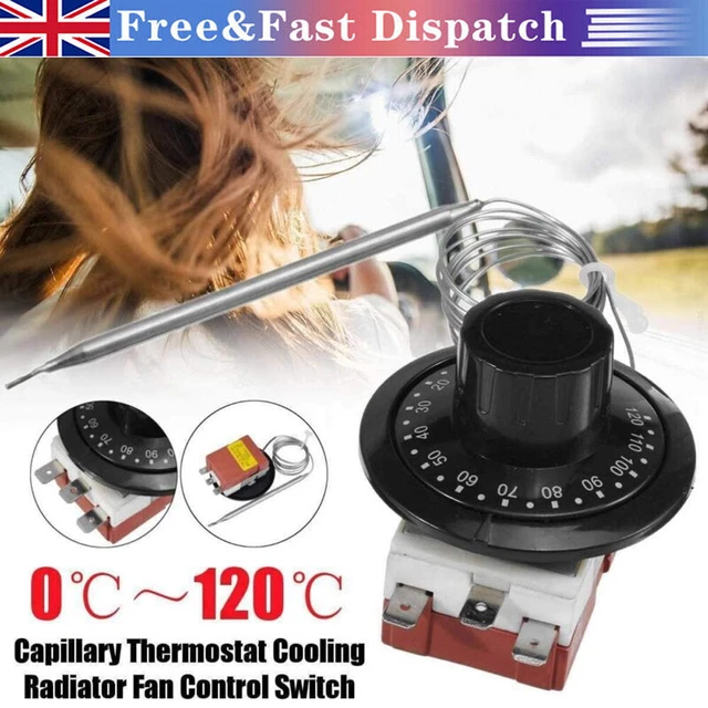 UK CAR CAPILLARY Thermostat Cooling Radiator Fan Control Switch ...