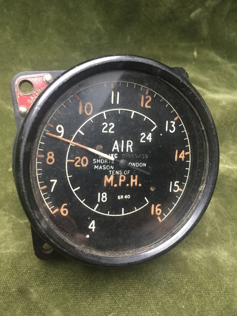 WW2 RAF COCKPIT Air Speed Indicator Instrument, Dated 1939 AM Issue ...