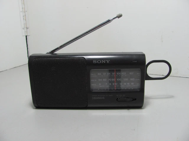 VINTAGE SONY 3 Band AM-FM-SW Portable Radio Model ICF-480S With Carry ...