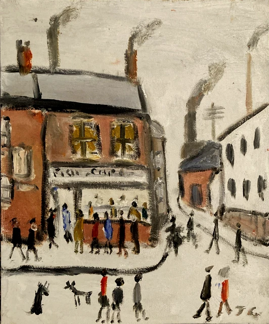 &GOING FOR A Fish Supper" signed oil on board northern interest £75.00 ...