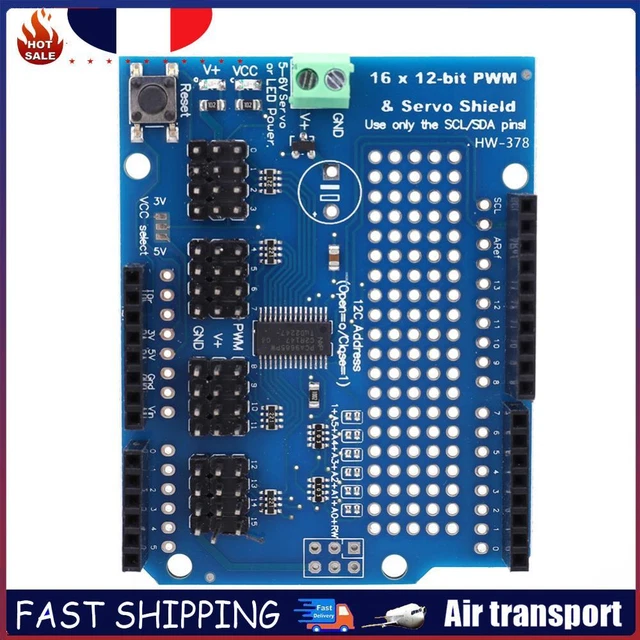 HOT 16-CHANNEL 12-BIT PWM Servo Shield Motor Driver I2C Interface Useful for Ard EUR 7,19 ...