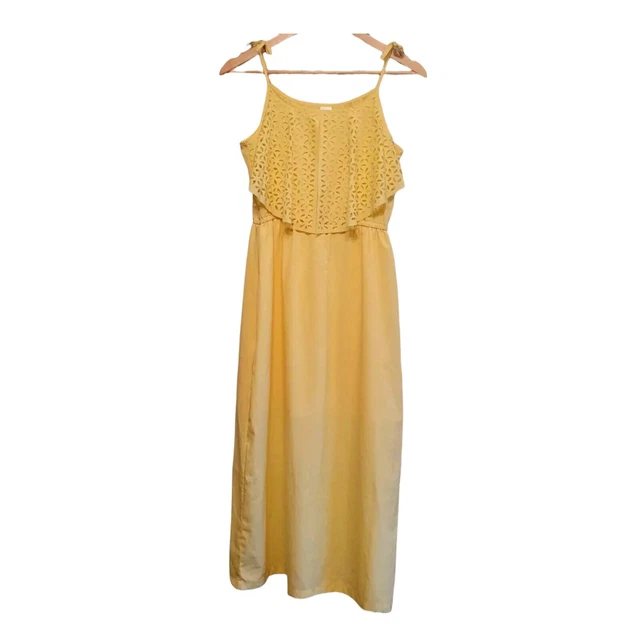 TARGET YELLOW MAXI Dress Lace Style Bodice Overlay Girls size 16 $15.00 ...