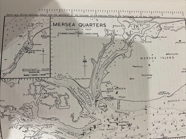 VINTAGE SEA CHART / NAUTICAL MAP 1971 - Mersea Quarters £3.10 - PicClick UK