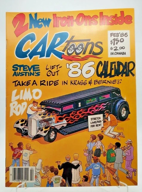 CARTOONS MAGAZINE FEBRUARY 1986 w/ Iron Ons, Cartoons for the car ...