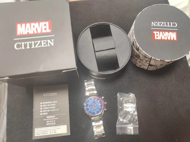 MARVEL X CITIZEN Eco-Drive CA0429-53W Spider-man Model Solar Powered £ ...