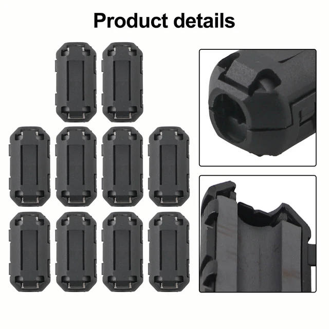 10 PCS FERRITE Core Cable Clip 7mm Inner Diameter Enhance Cable ...