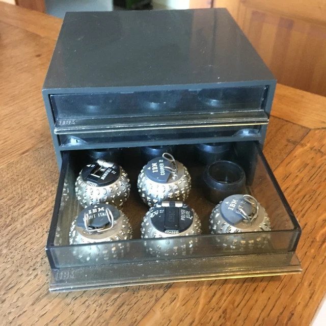 5 BOULES IBM dans son bloc de rangement deux tiroirs EUR 8,00 - PicClick FR