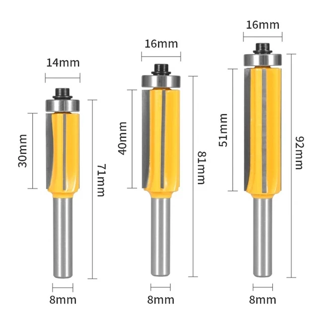 PUNTA ROUTER TAGLIO a filo ad alta velocità 8 mm per splinter senza ...