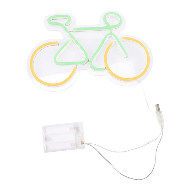 NEON LIGHT LED Neon Sign Decorative Light Bike Pattern Home Sign Wall Decor £37.49 - PicClick UK