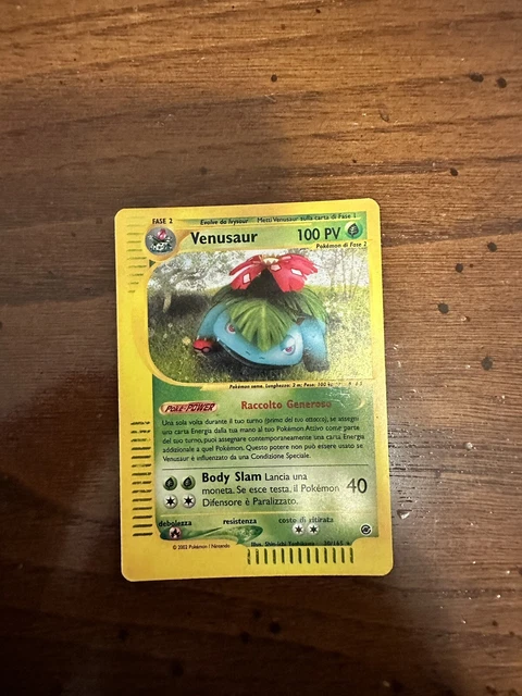 POKEMON CARD CARTA Pokemon Venusaur Expedition Set Holo Rare 30/165 ITA ...
