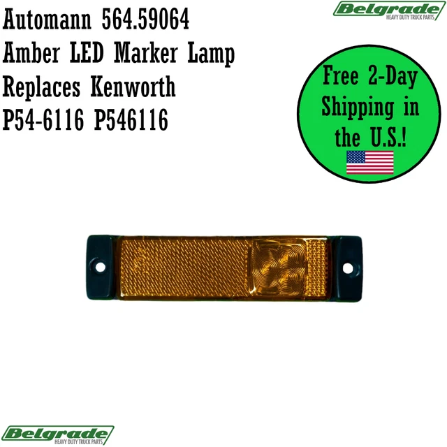 AUTOMANN 564.59064 AMBER LED Marker Lamp Replaces Kenworth P54-6116 ...