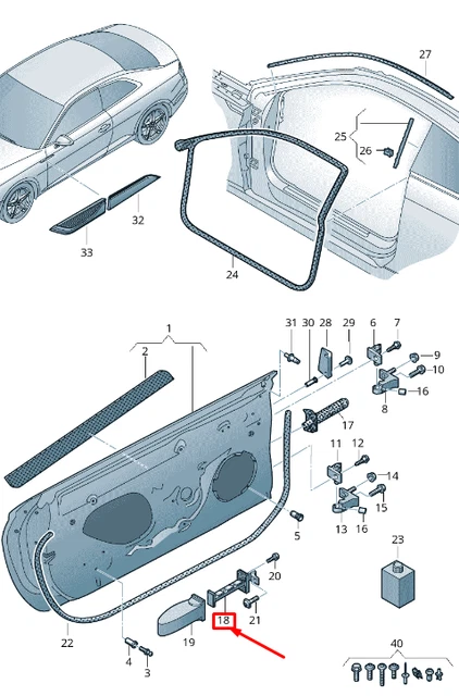 AUDI A5 SPORTBACK F5 Front Door Catch 8W6837249 NEW GENUINE £46.30 ...