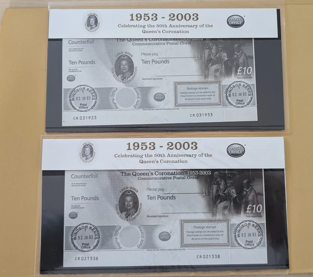 BRITISH POSTAL ORDER QE2s 50th Anniversary *2 Items* Lot 22 £40.00 ...