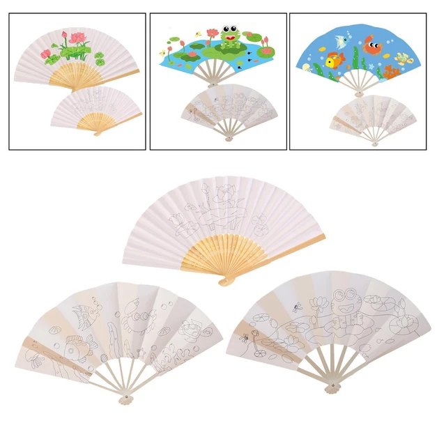 ÉVENTAIL À MAIN pliable et vierge pour enfants, fête d'Halloween, Noël ...
