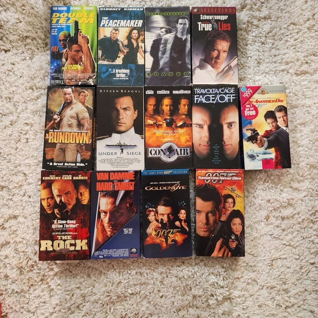 ACTION MOVIE VHS Lot: Bond, Van Damme, Schwarzenegger, Seagal - 12 ...