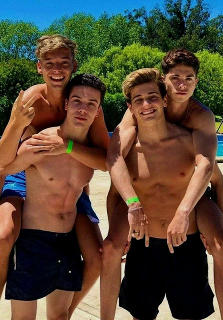 Shirtless Male Muscular Beefcake Pool Beach Dudes Hot Jock Pack Photo