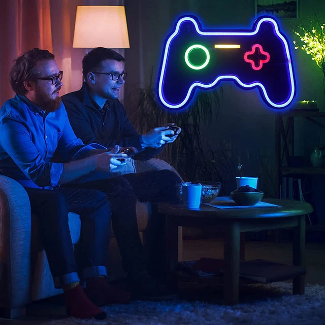 LED NEON SIGN Light Gamepad Shape Wall Night Lights Decor Home Gamer ...