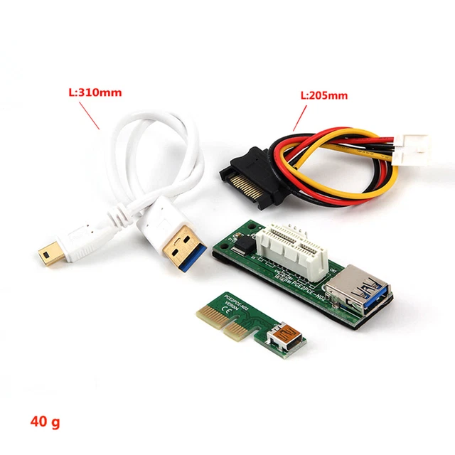 MINI PCI-E PCI Express Extension1X Riser Card Power USB 30cm Extender ...